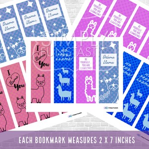 Llama Bookmarks Set of 4 | Llama Printable | 4 Different Designs ...