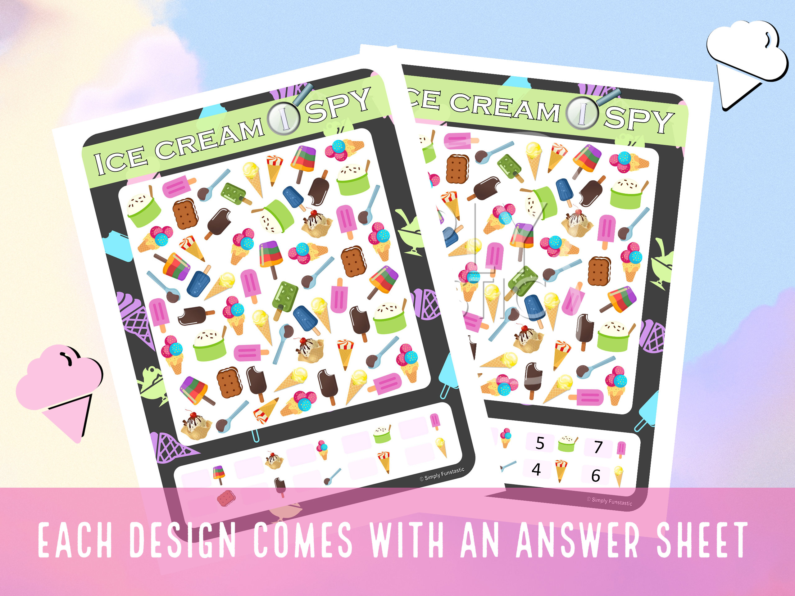 Ice Cream I Spy Printable Game: Birthday Party Activity (PDF) - Etsy