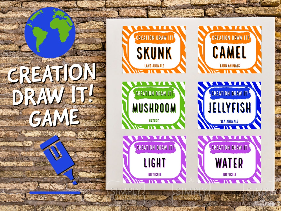 Creation Draw It! Game, Christian Bible Pictionary Family Party Game ...
