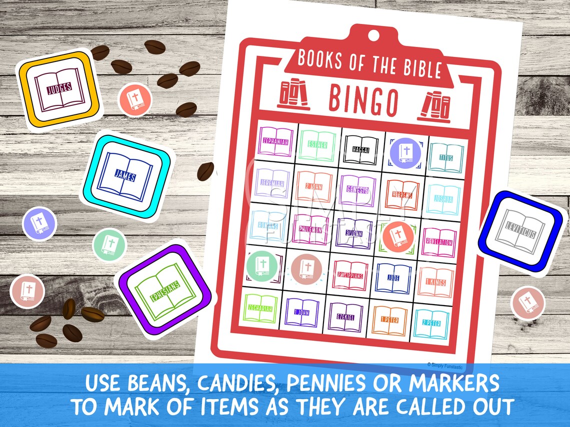 Books of the Bible Bingo Sunday School Game Bible Lesson Bible Bingo ...