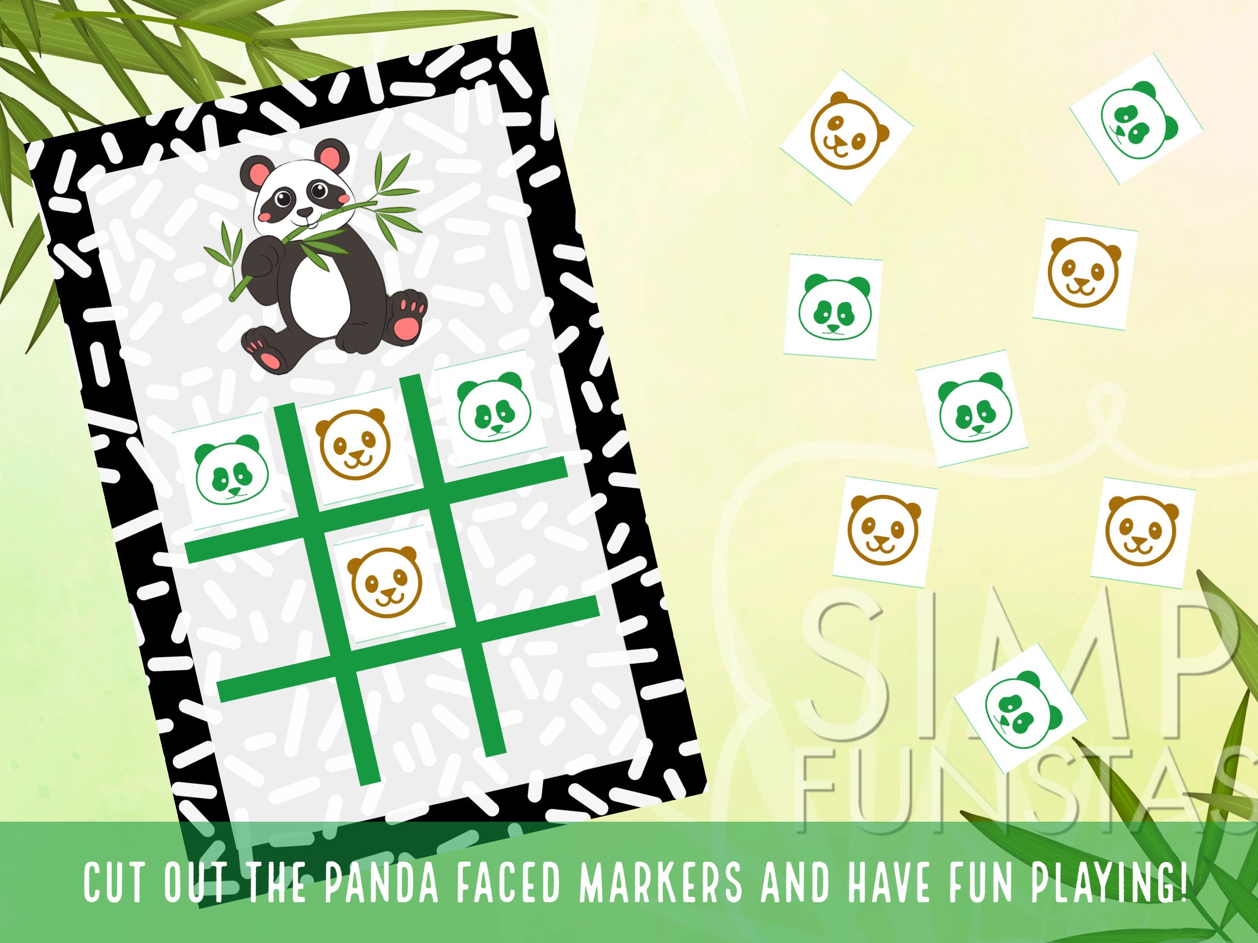 4 Panda Tic-tac-toe Game Boards Children Preschool toddler Perfect for ...
