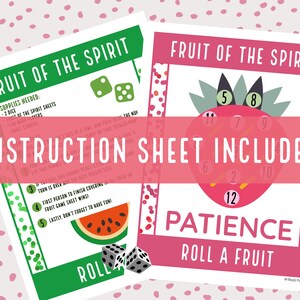 Fruit of the Spirit Dice Game | Roll a Fruit Game | Bible Dice Game ...