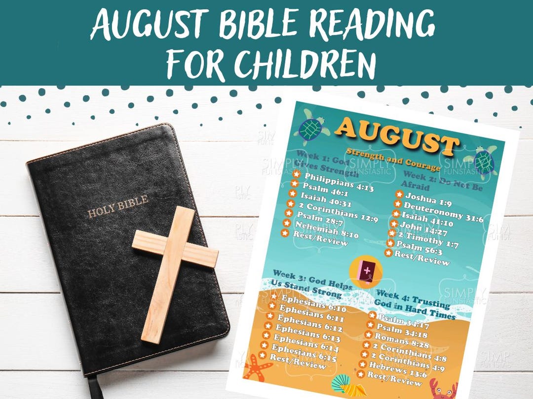 August Daily Bible Reading Plan for Kids, August Scripture Plan With ...