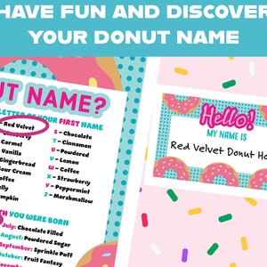 What is Your Donut Name? | Donut Game | Donut Name Tag | Donut Game ...