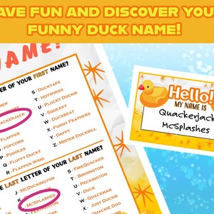 What is Your Duck Name? | Duck Game | Duck Name Tag | Ducky Game ...