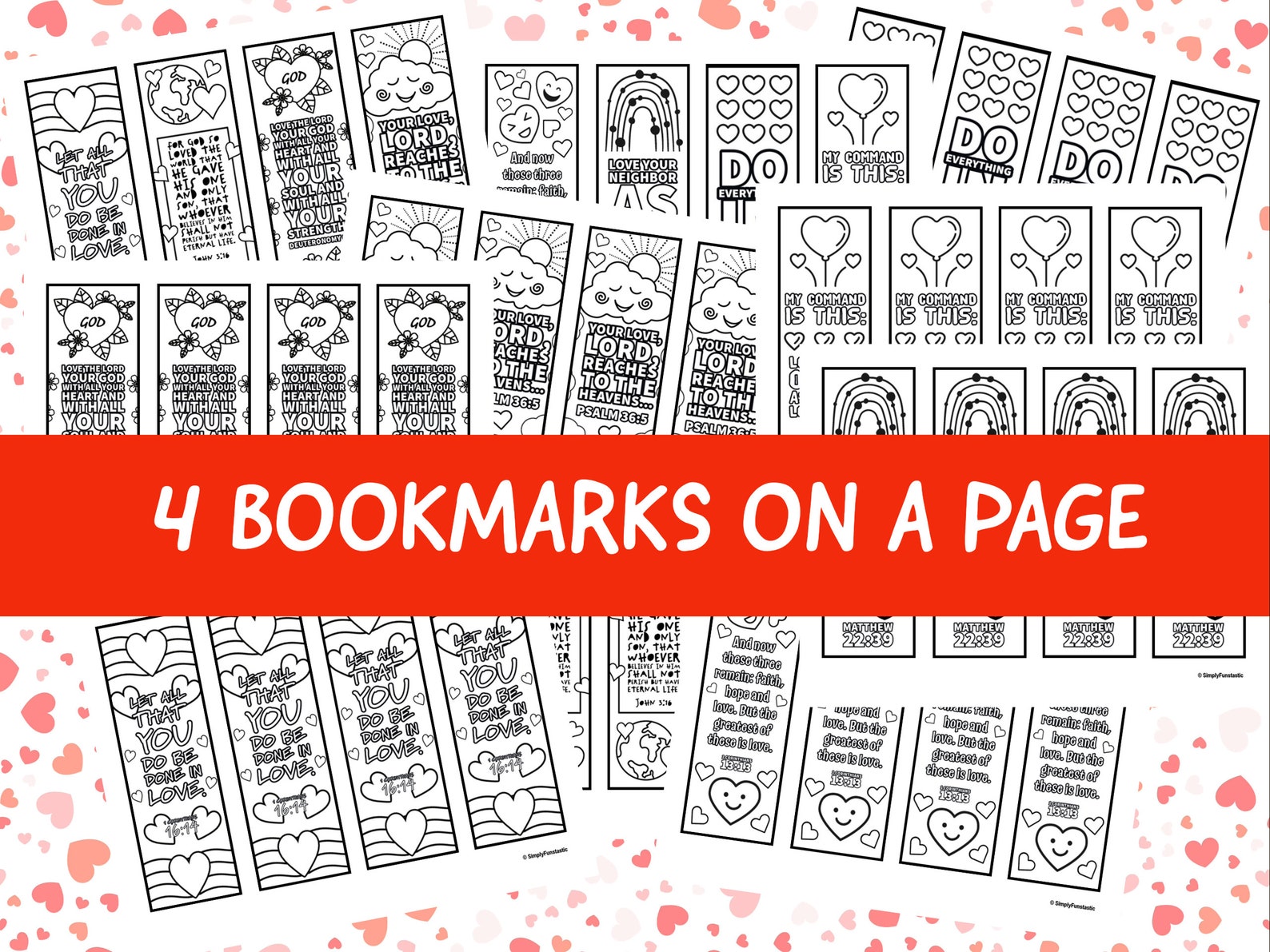 Color Your Bookmarks Love Bible Verses, Valentine Scripture Bookmarks ...