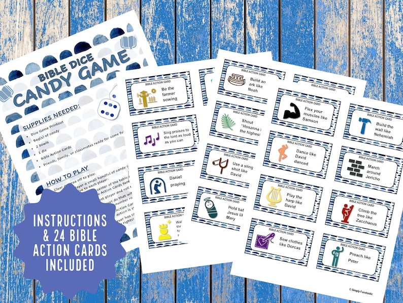 Bible Dice Candy Game Printable | Bible Game | Bible Printable Activity ...