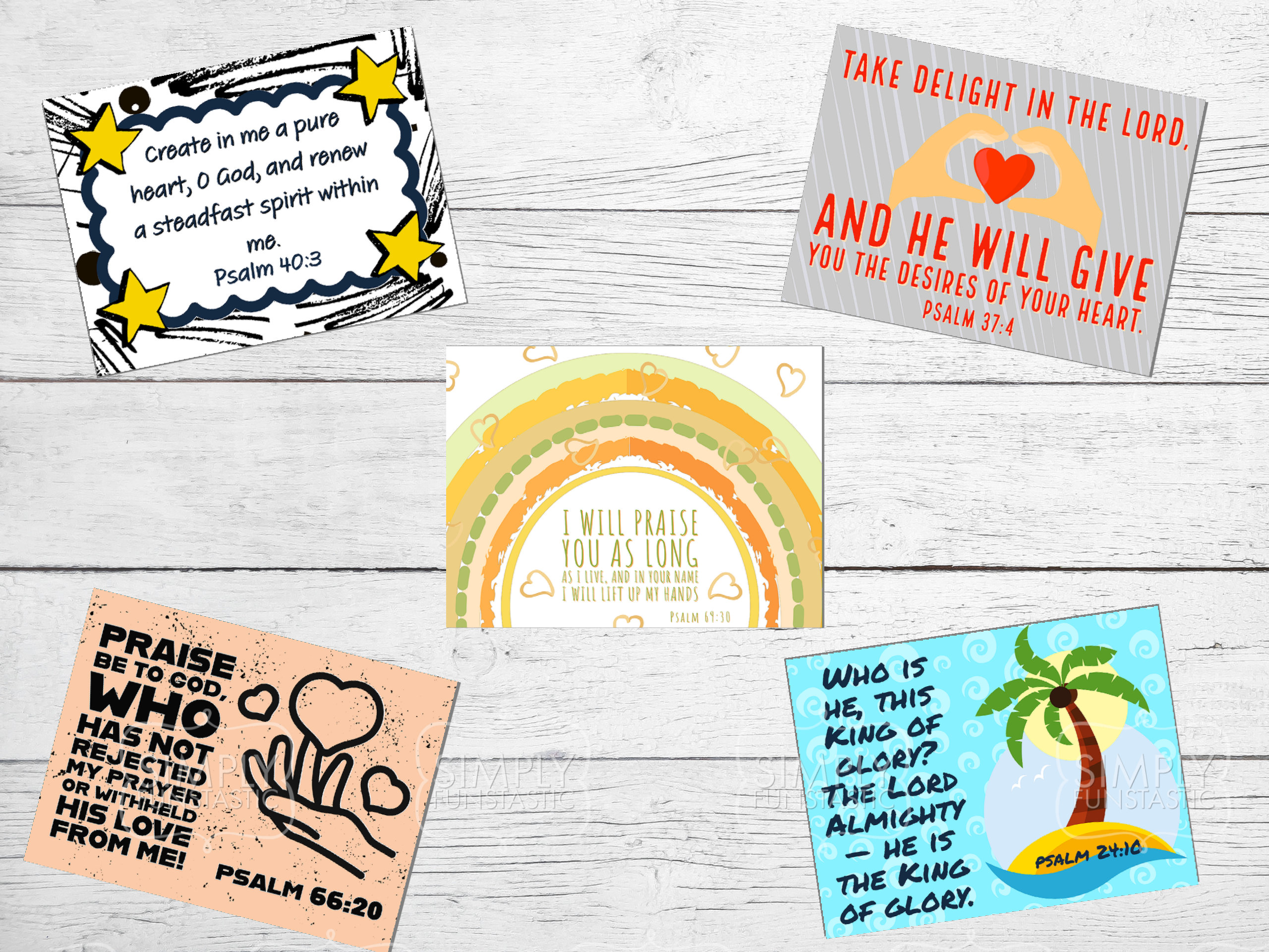 30 Kids Scripture Cards From Psalms Children's Memory - Etsy