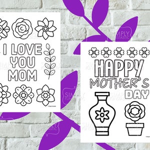 Mother's Day Coloring Pages for Kids: Llama Mama Printable (PDF) - Etsy