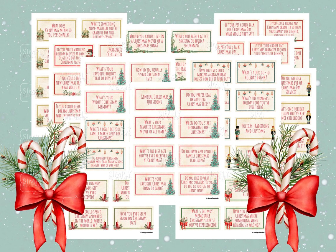 Christmas Conversation Starter Cards: 90 Holiday Dinner Table Topics ...