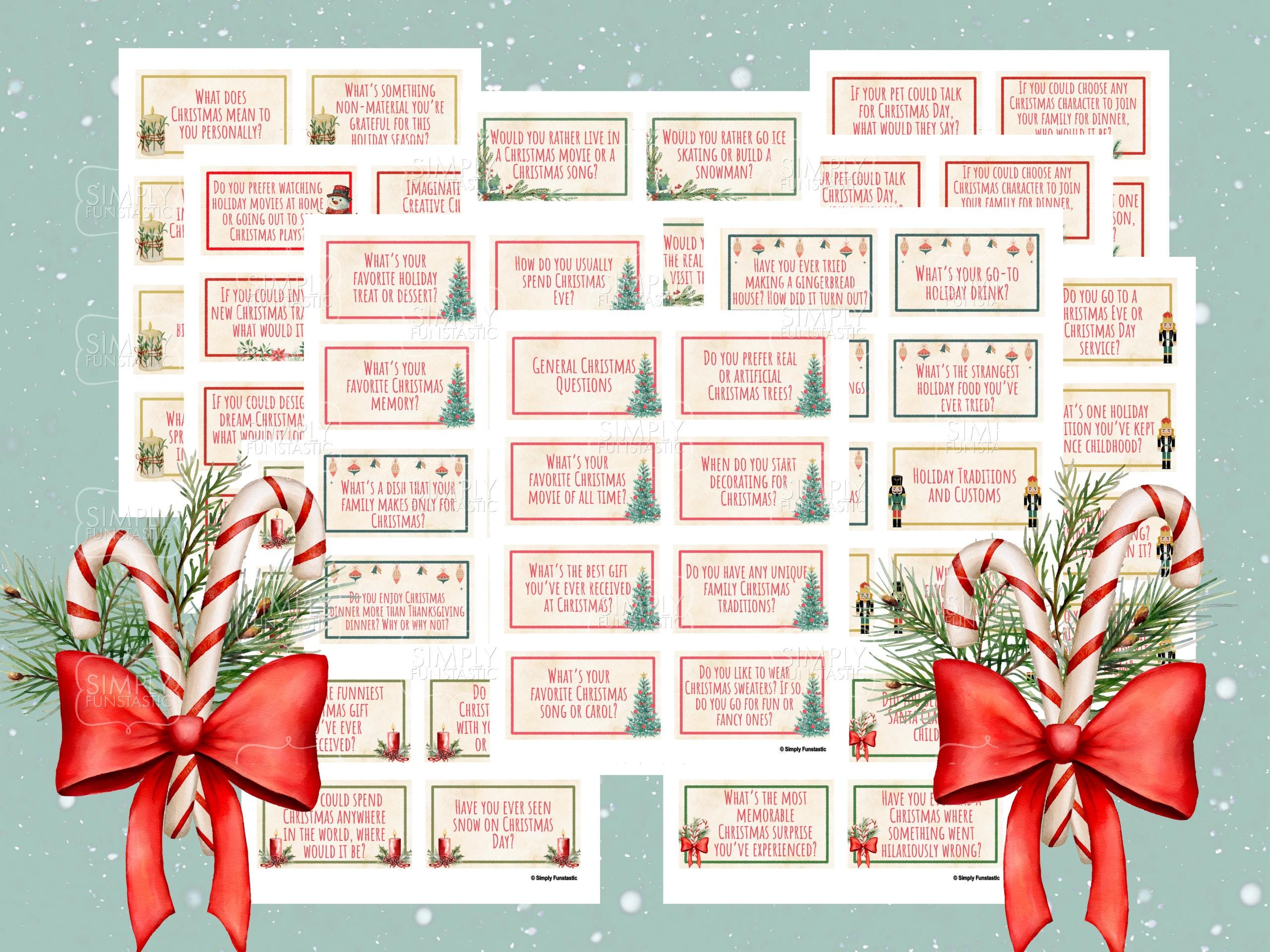 Christmas Conversation Starter Cards: 90 Holiday Dinner Table Topics ...