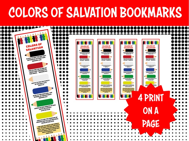 Colors of Salvation Bundle, Printable Salvation Card, Colors of the ...