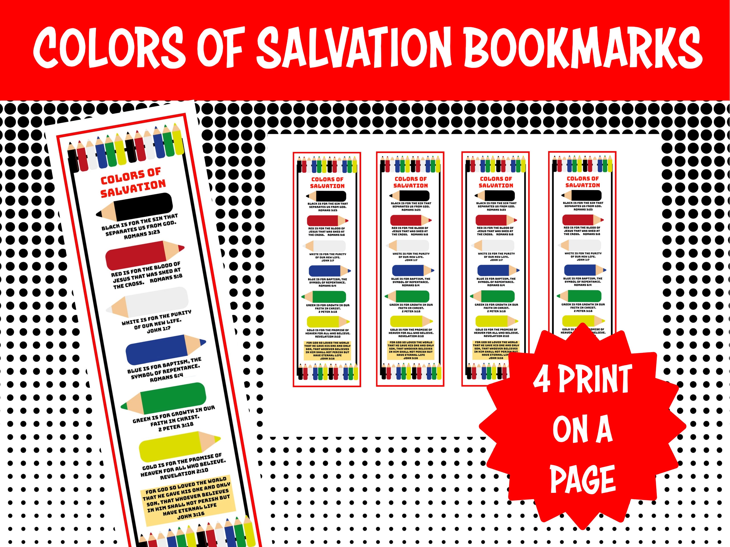 Colors of Salvation Bundle, Printable Salvation Card, Colors of the ...