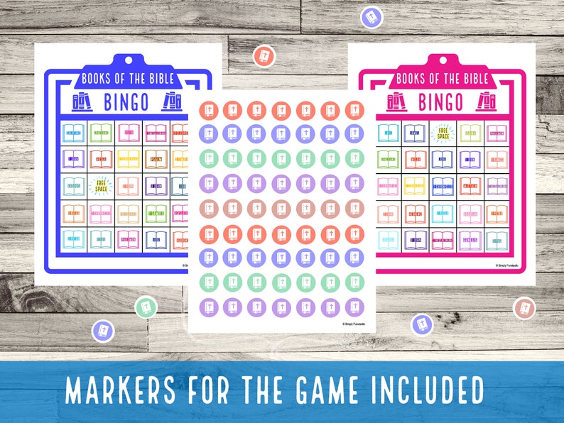 Books of the Bible Bingo Game: Sunday School, VBS (32 Cards) (download ...
