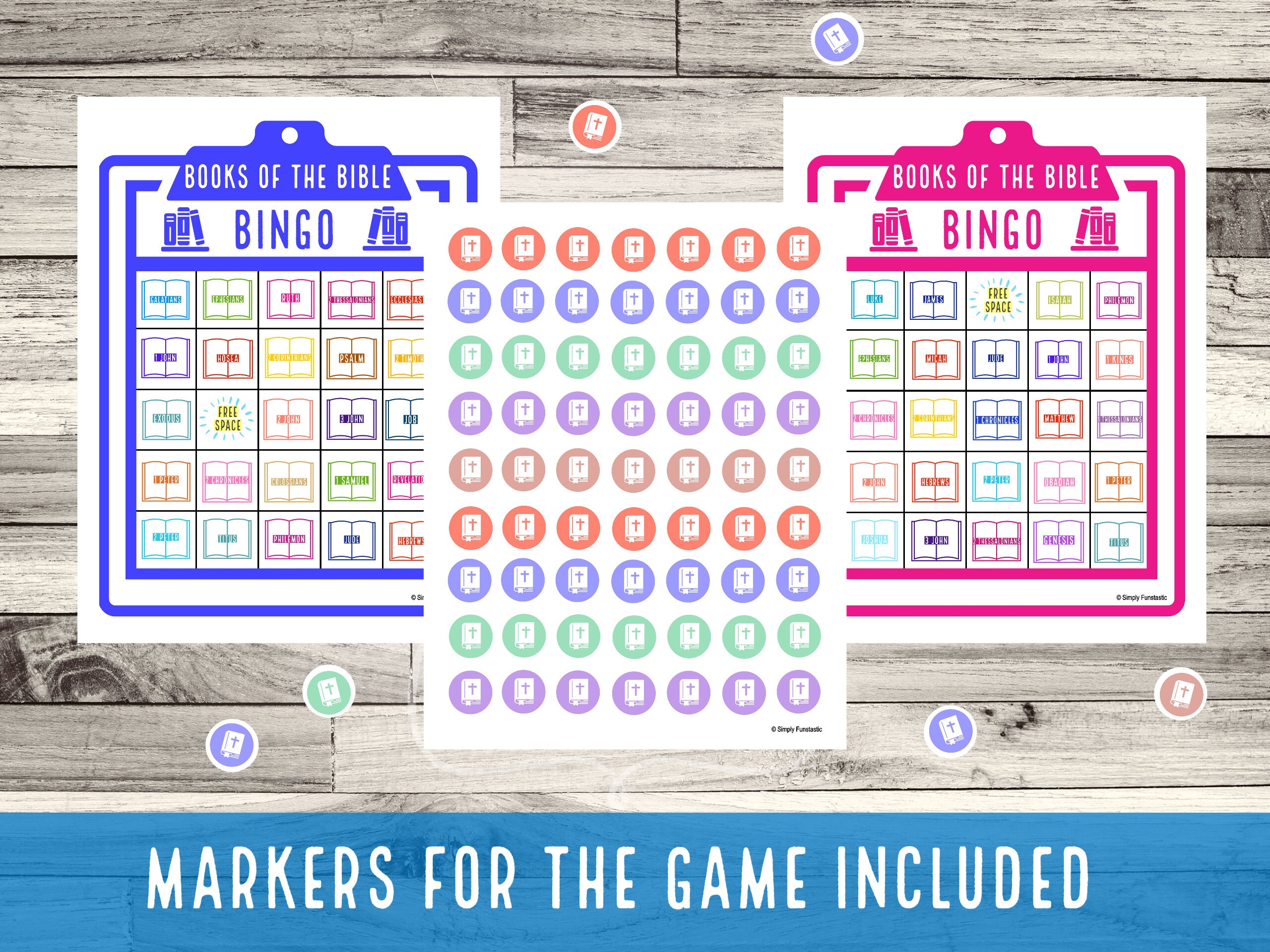 Books of the Bible Bingo Game: Sunday School, VBS (32 Cards) (download ...