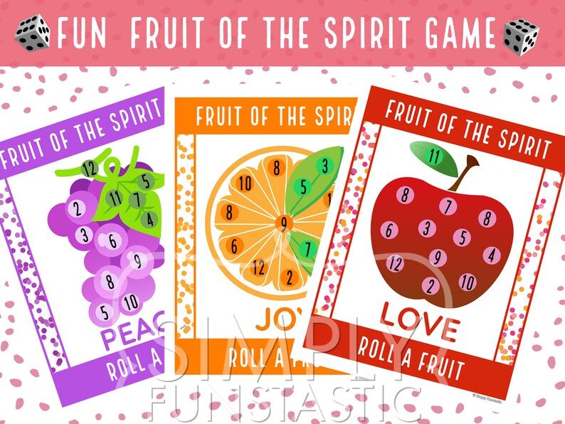 Fruit of the Spirit Dice Game | Roll a Fruit Game | Bible Dice Game ...