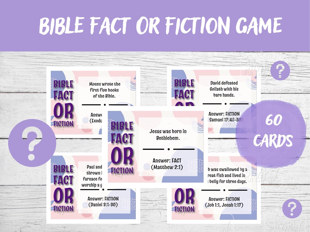 Bible Fact or Fiction Game| Bible Trivia | Christian Game | Bible ...