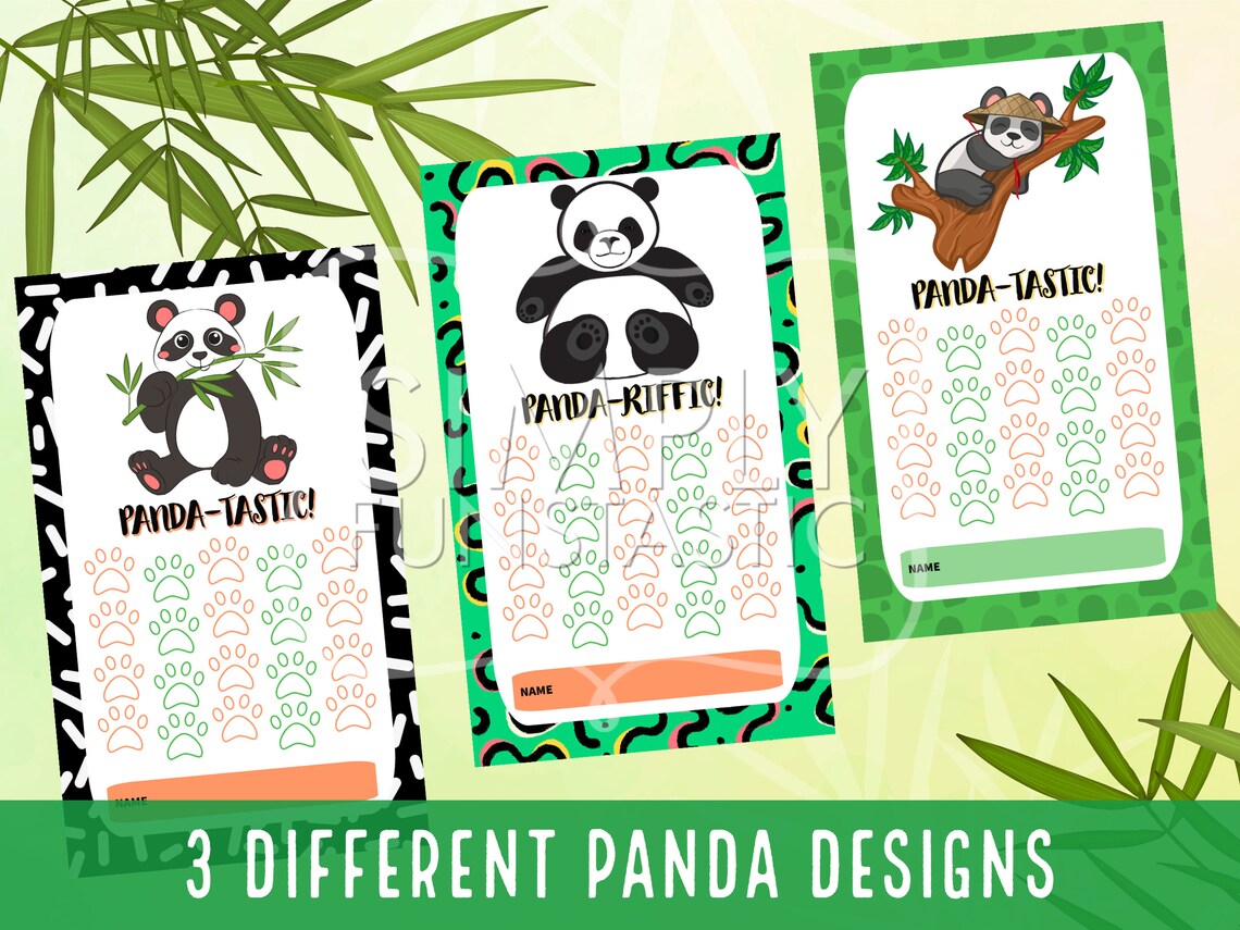3 Panda Classroom Reward Incentive Charts Children Reward - Etsy
