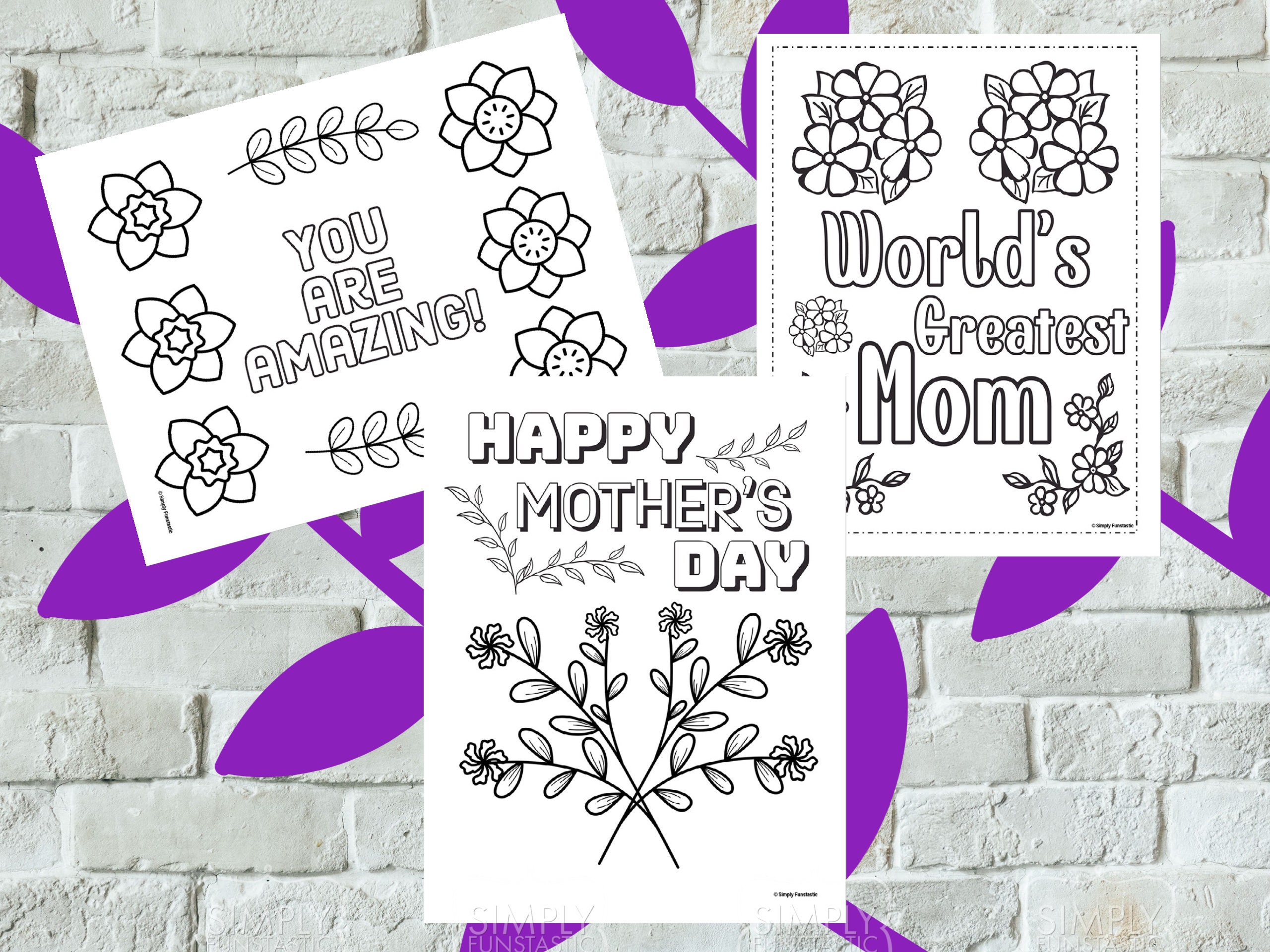 Mother's Day Coloring Pages for Kids: Llama Mama Printable (PDF) - Etsy