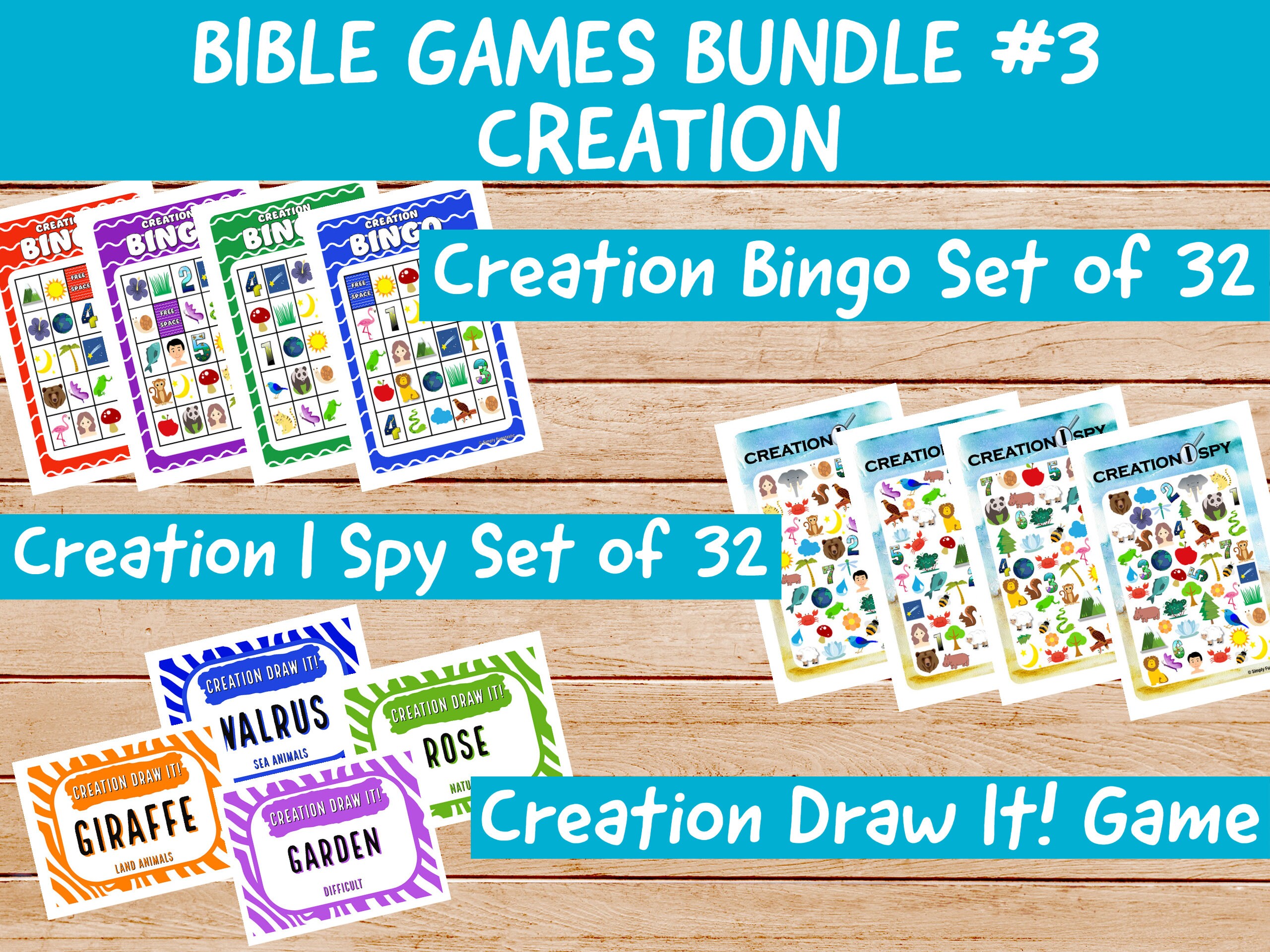 Bible Games Bundle 3: Creation 3 Creation Games Creation Bingo Creation ...
