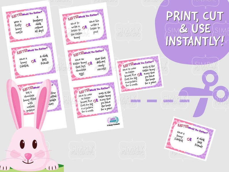 Easter Would You Rather Game: 90 Fun Cards (download & Print) - Etsy