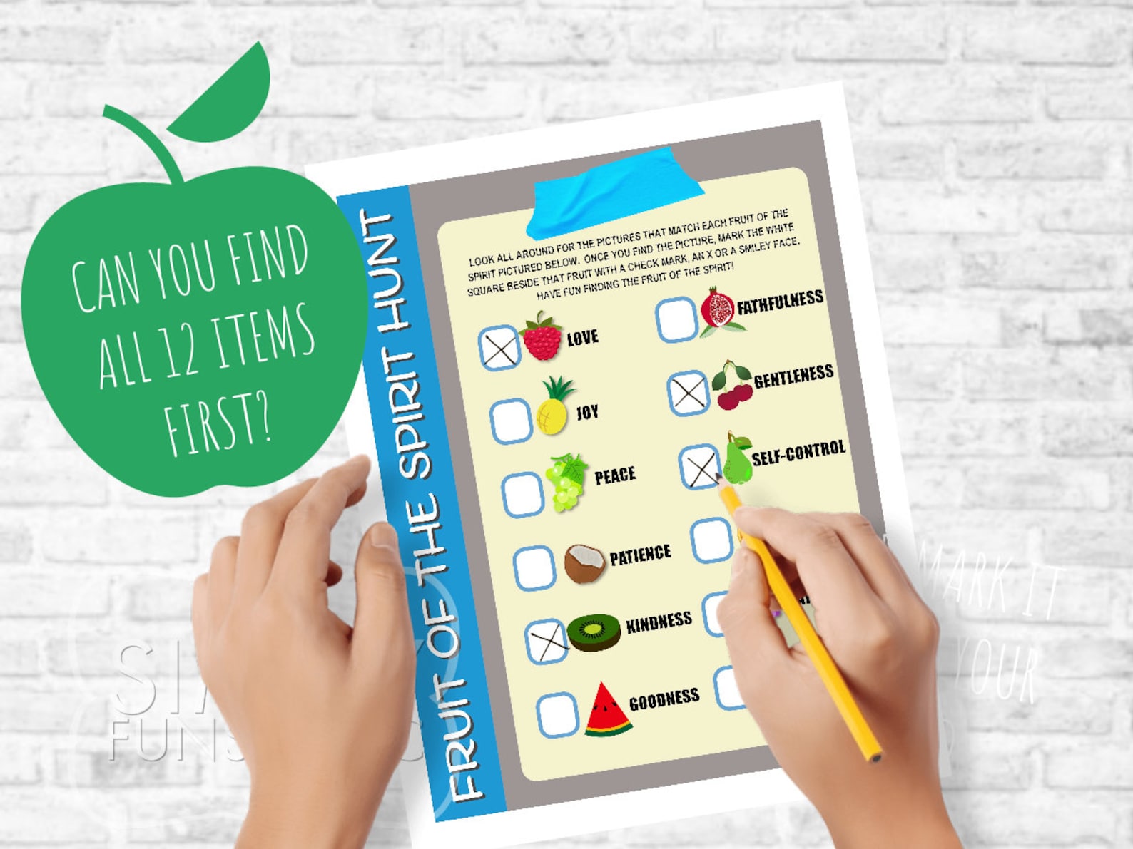 Fruit of the Spirit Hunt: Bible Scavenger Game (printable) VBS Game ...