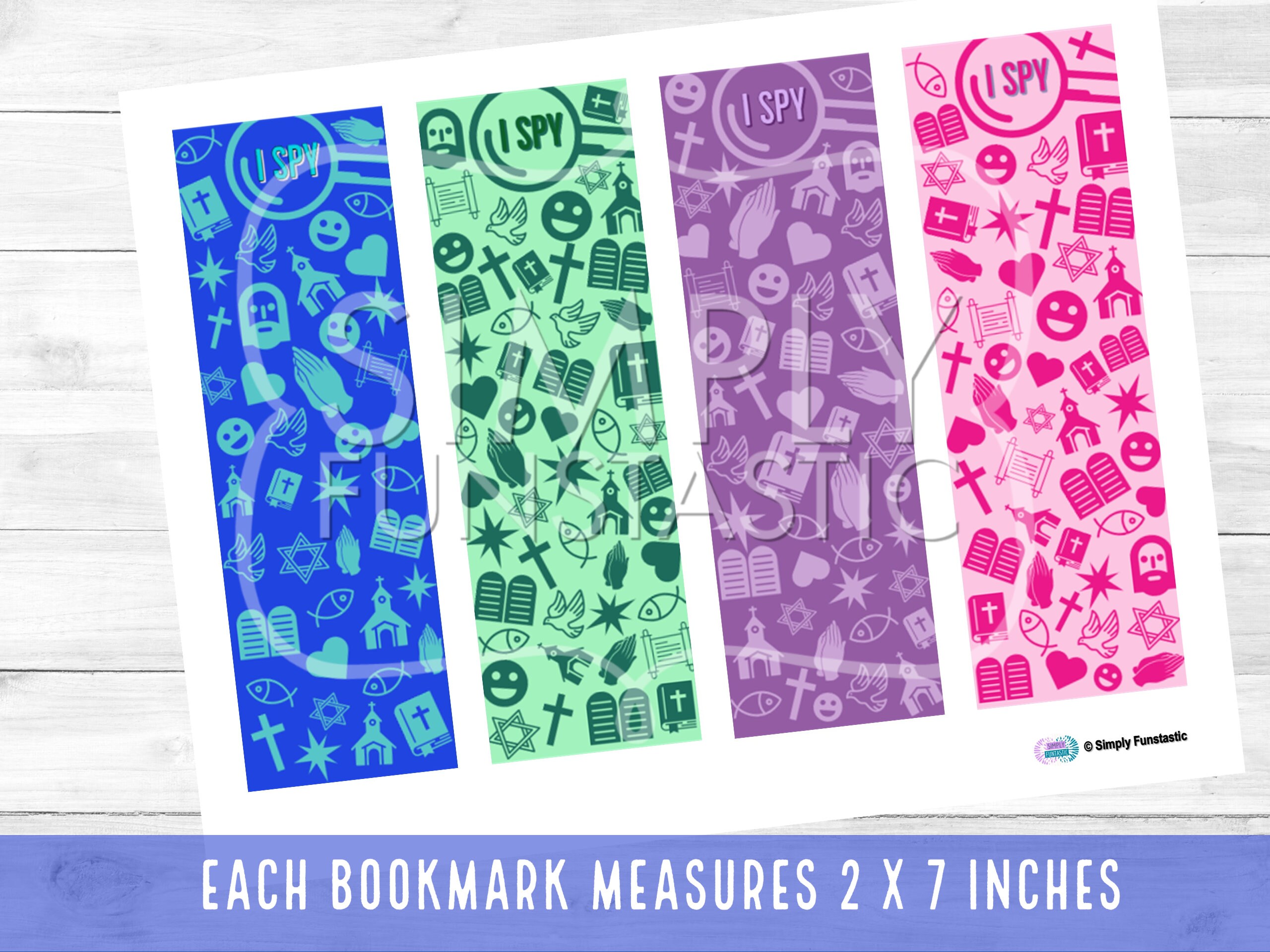 I Spy Bible Bookmarks Set of 4 | Bible Game | Sunday School Printable ...