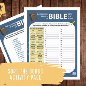 Old Testament Books of the Bible Activity Pages | Bible Games | Bible ...