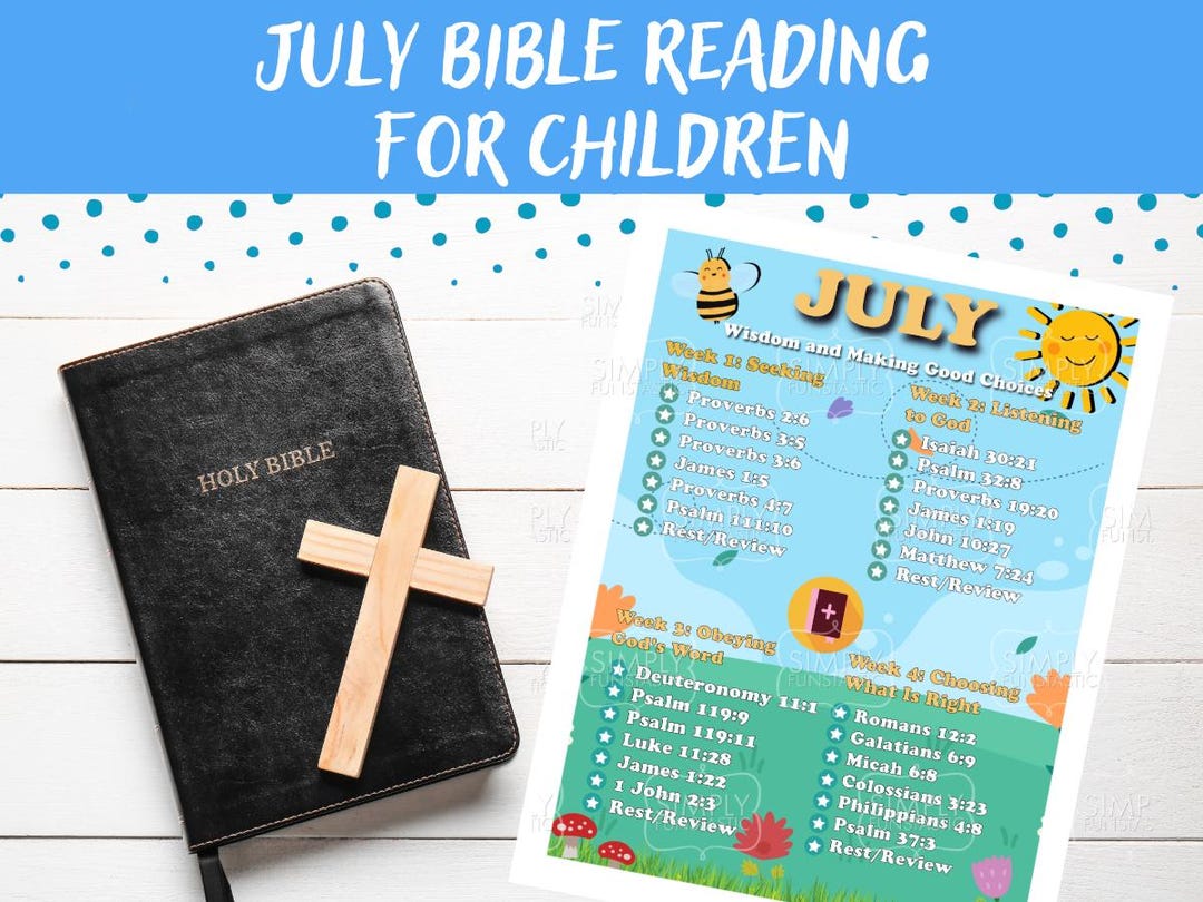 July Daily Bible Reading Plan for Kids, Kids' July Scripture Plan With ...