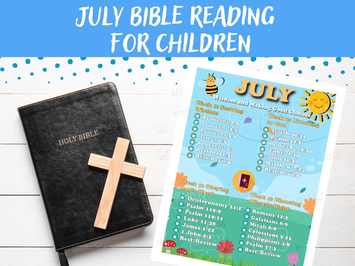July Daily Bible Reading Plan for Kids, Kids' July Scripture Plan With ...