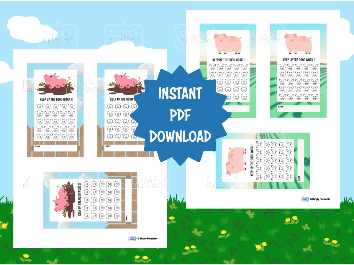 Pig Reward Chart Bundle: Classroom Behavior Tracker (instant Download ...