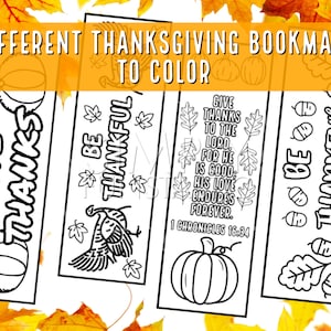 Thanksgiving Color Your Own Bookmarks: Fall Activity (instant Download ...