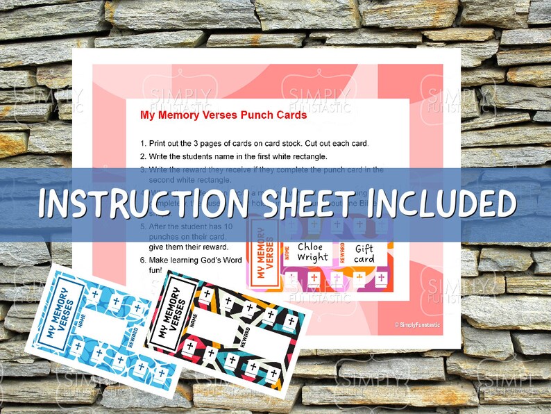 Memory Verse Punch Cards: Scripture Rewards for Kids (PDF Download) - Etsy
