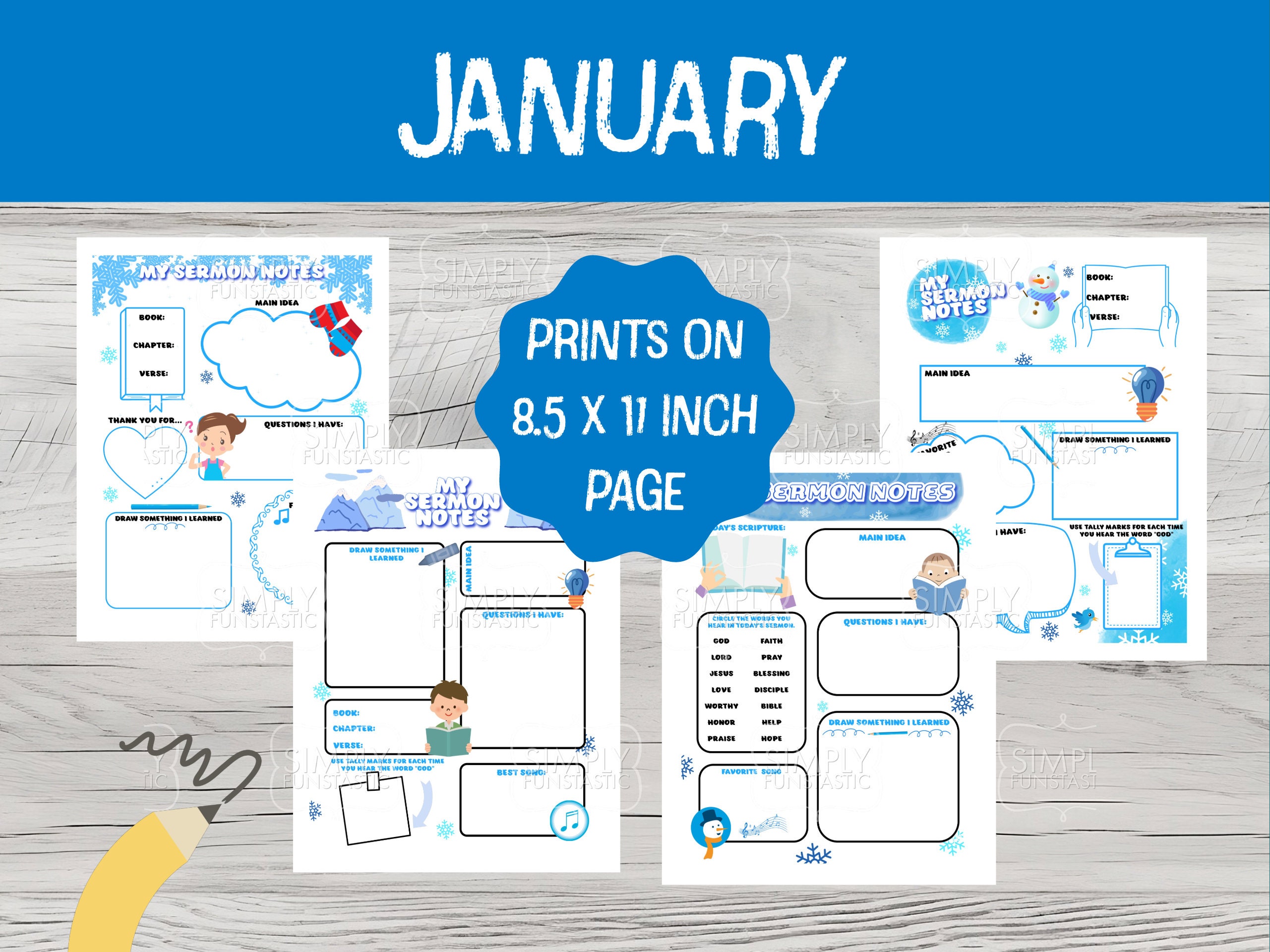 Sermon Notes for Kids Bundle, Children's Sermon Notes, Bible Study ...