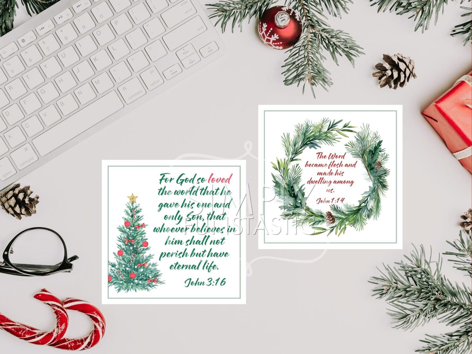 Christmas Scripture Cards, Christmas Bible Verse Cards, Christian ...