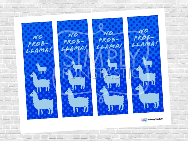 Llama Bookmarks Set of 4 | Llama Printable | 4 Different Designs ...