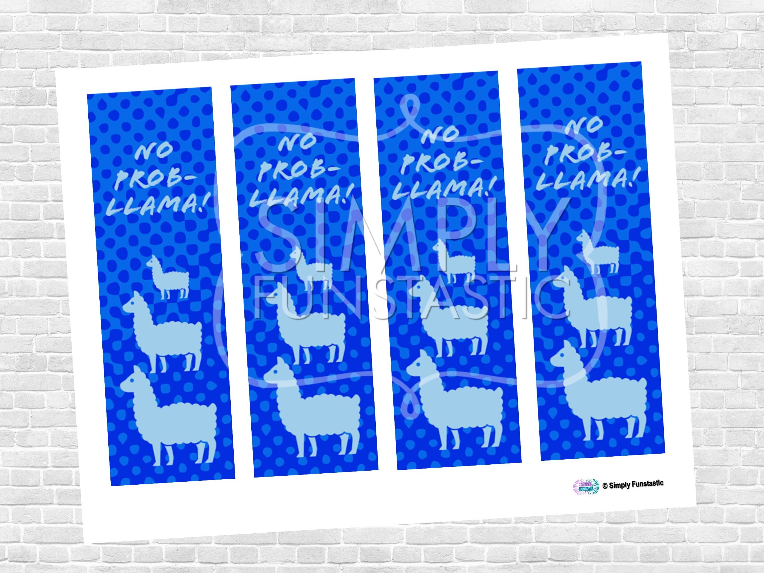 Llama Bookmarks Set of 4 | Llama Printable | 4 Different Designs ...
