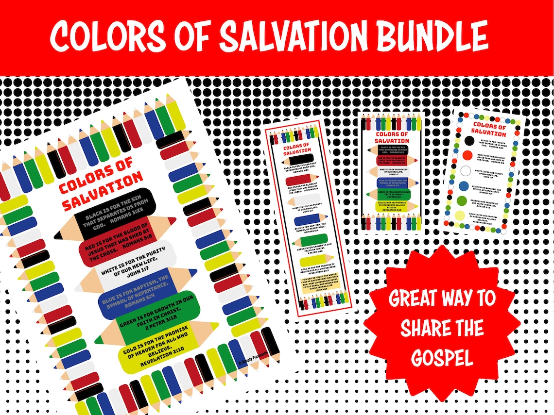 Colors of Salvation Bundle, Printable Salvation Card, Colors of the ...