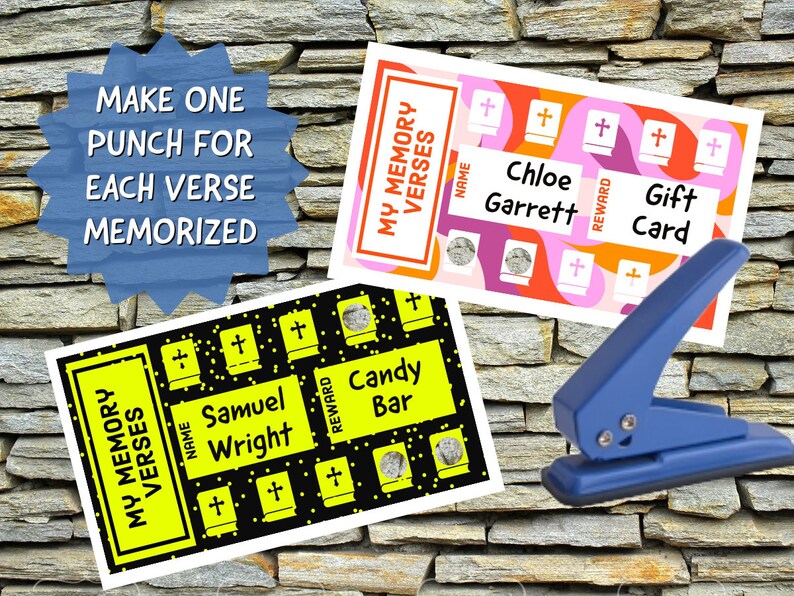 Memory Verse Punch Cards: Scripture Rewards for Kids (PDF Download) - Etsy