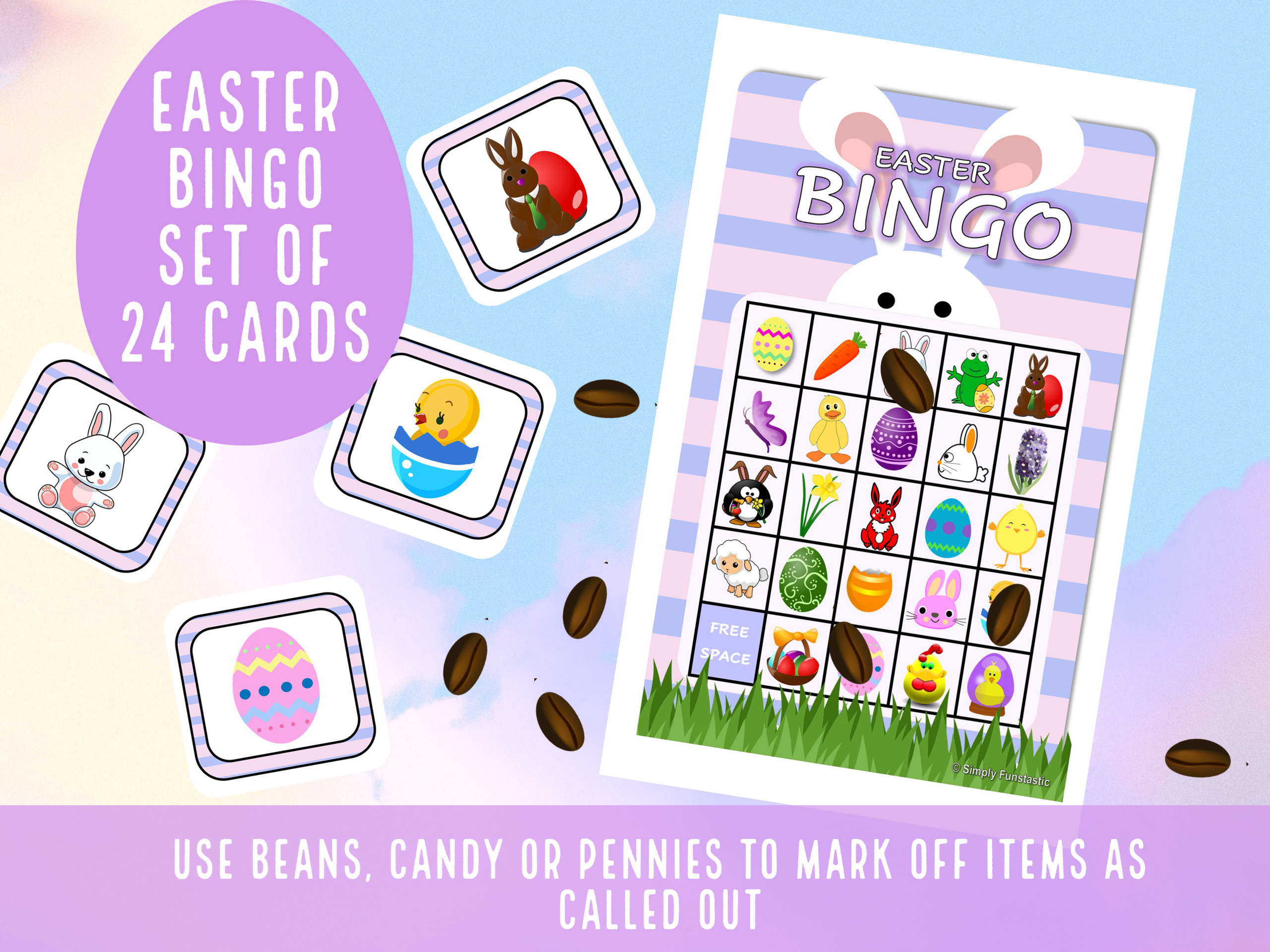 Easter Bunny Bingo | Easter Printable | Easter Bingo | Easter Party ...