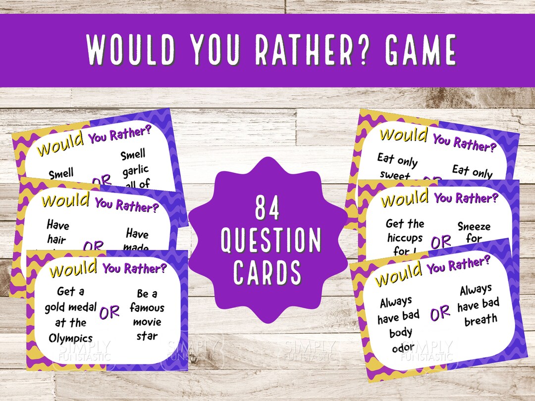 Would You Rather? Game| Fun Ice Breaker Game for Kids |84 Cards ...