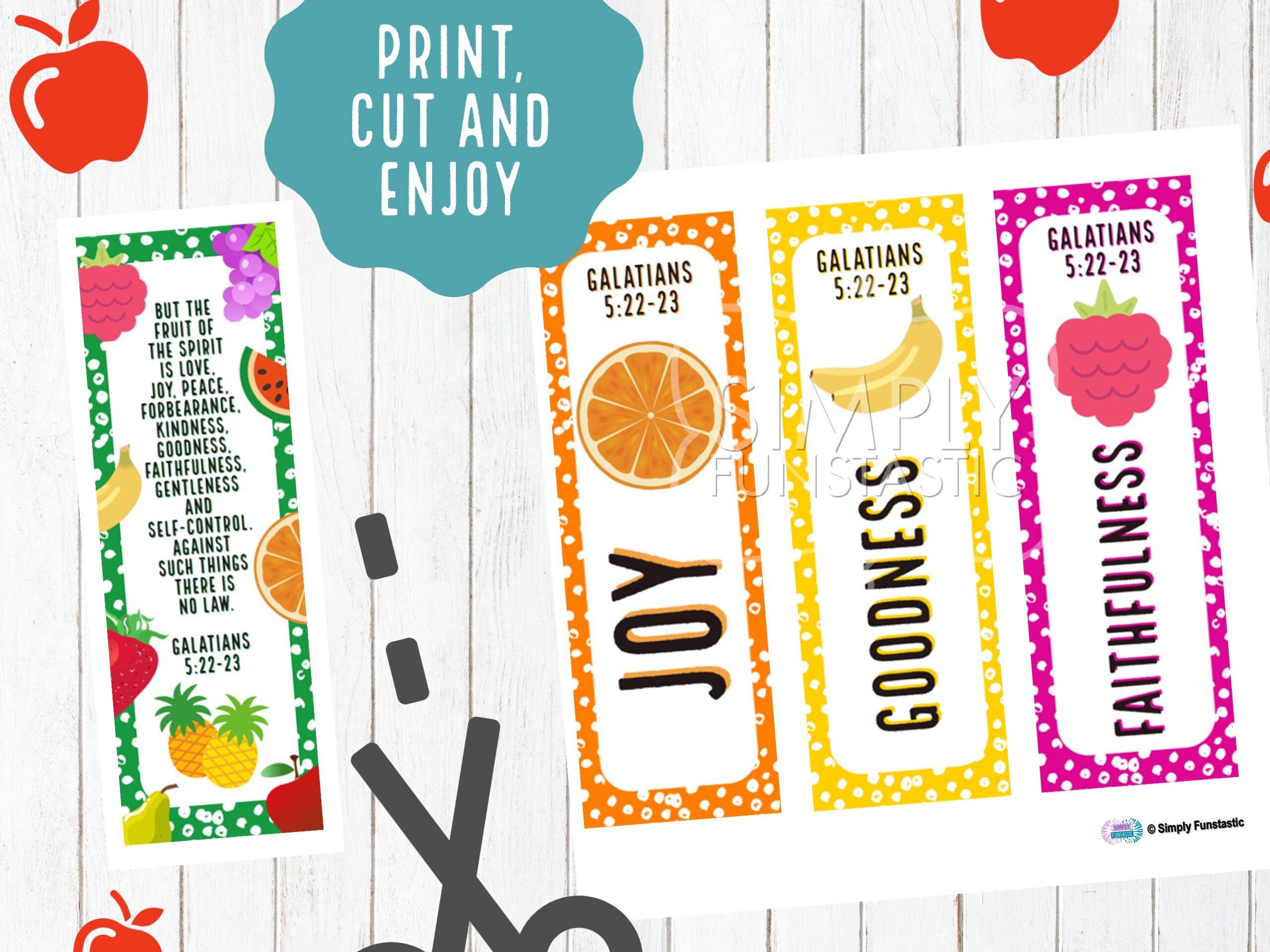 Fruit of the Spirit Bookmarks: Sunday School Printable (digital ...