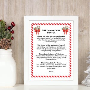 Candy Cane Prayer, Candy Cane Holder, Christmas Favor, Candy Cane Poem ...