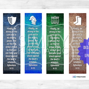 Armor of God Scripture Bookmarks | Christian Bookmark | Religious ...