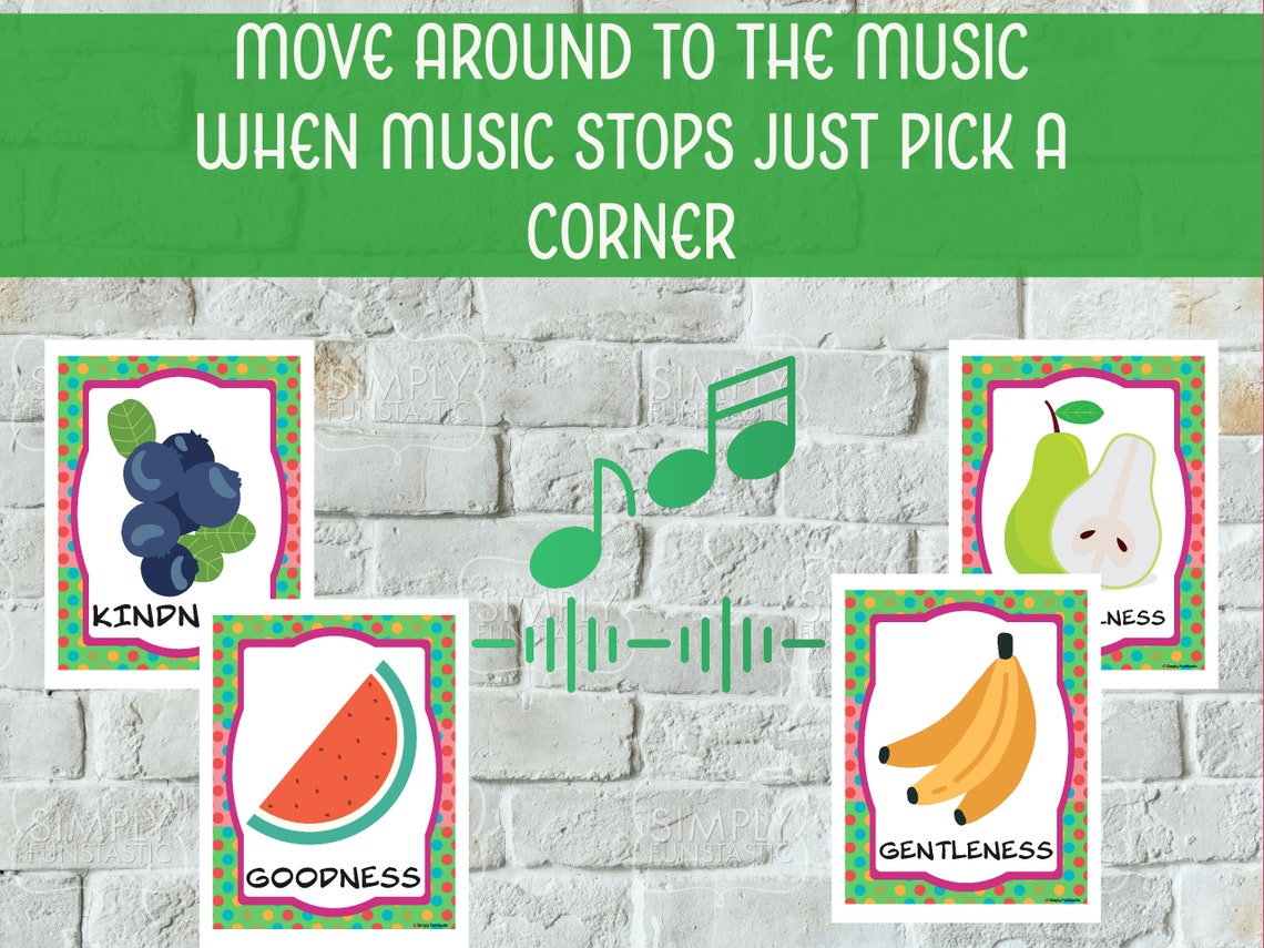 Fruit of the Spirit 4 Corners Game: Printable Church Activity (PDF ...