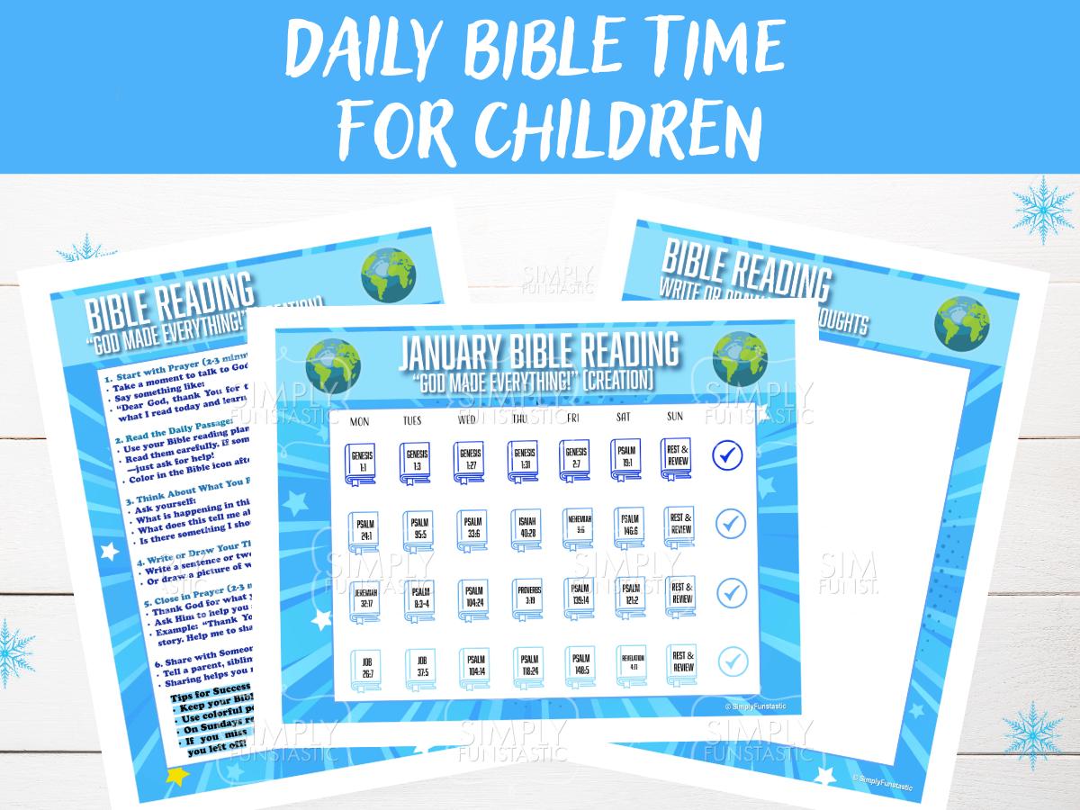 Kids' January Bible Reading Plan 2: Printable Chart & Journal (PDF) - Etsy