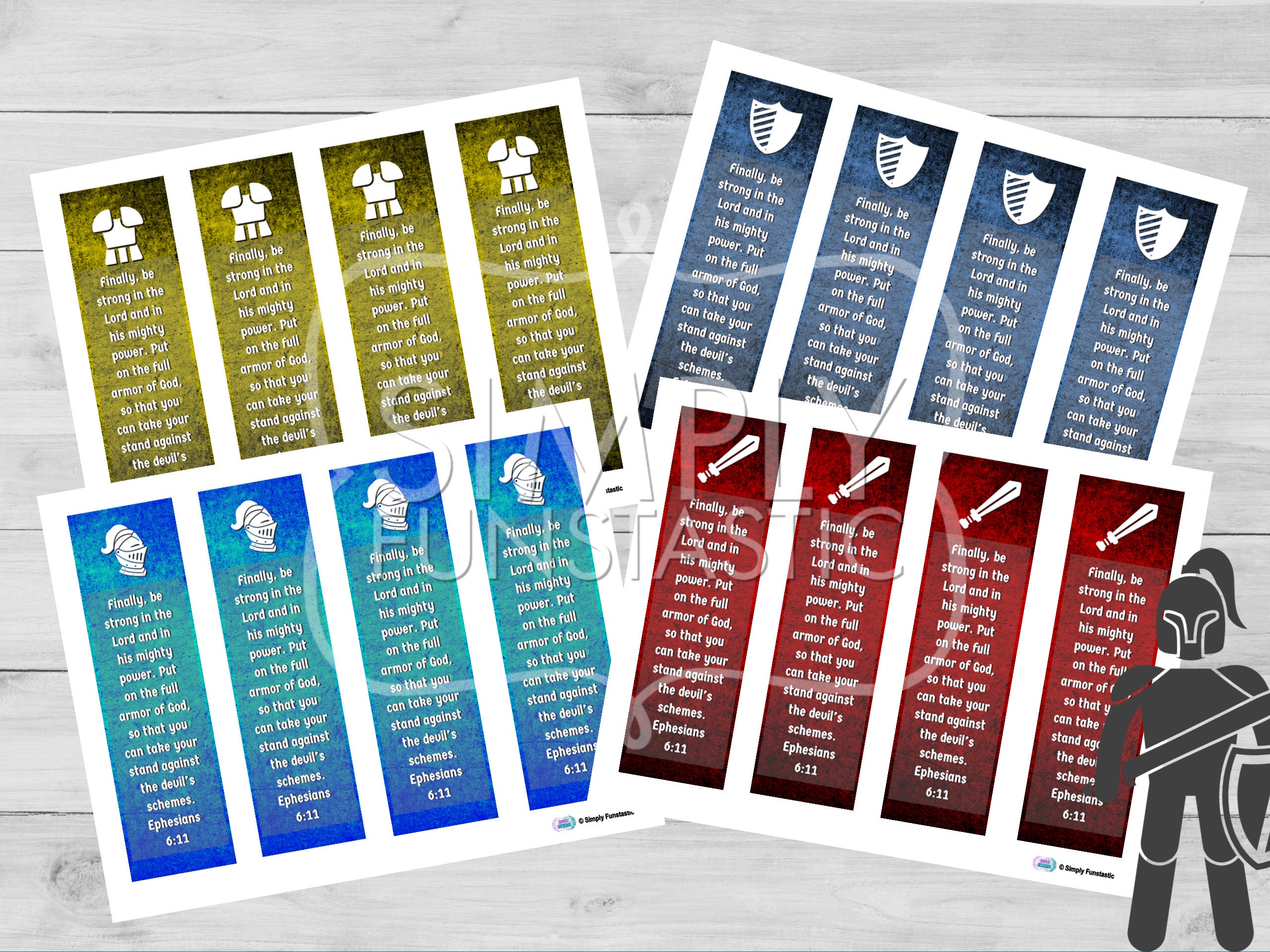 Armor of God Scripture Bookmarks | Christian Bookmark | Religious ...