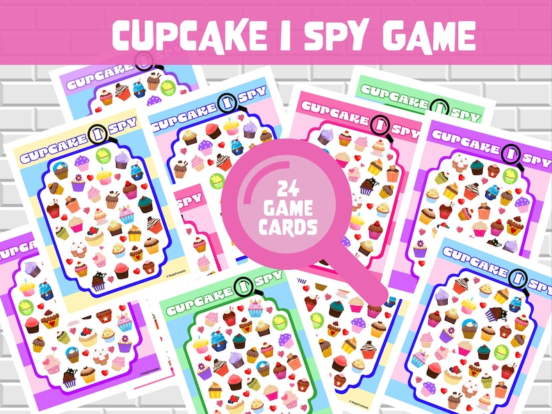 Cupcake I Spy Game: 24 Printable Cards (digital Download) - Etsy