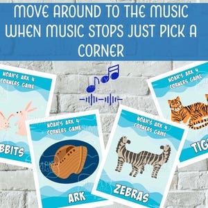 Noah's Ark 4 Corners Game: Printable Bible Lesson (PDF) - Etsy