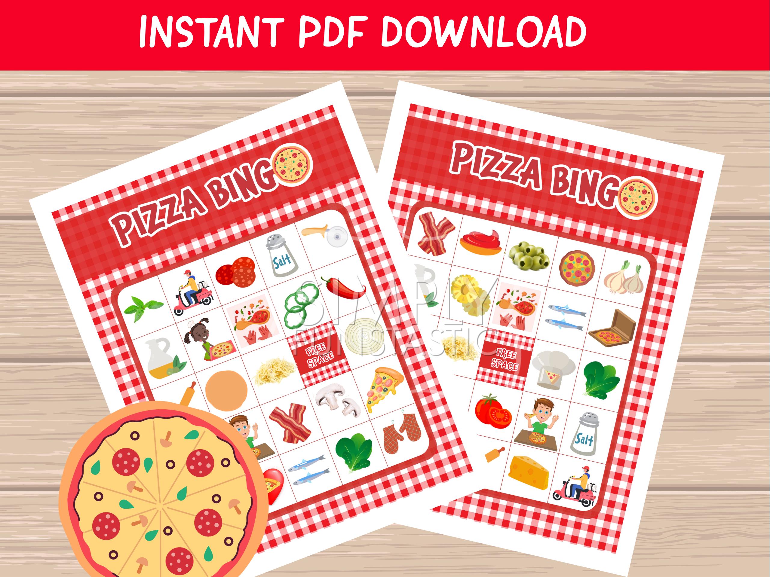 Pizza Bingo Game: Fun Printable Party Activity (download & Print) - Etsy